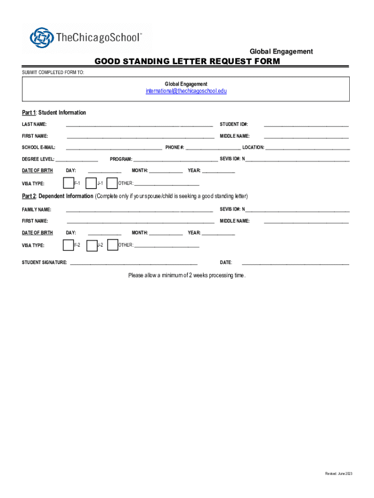Fillable Online GOOD STANDING LETTER REQUEST FORM Fax Email Print ...