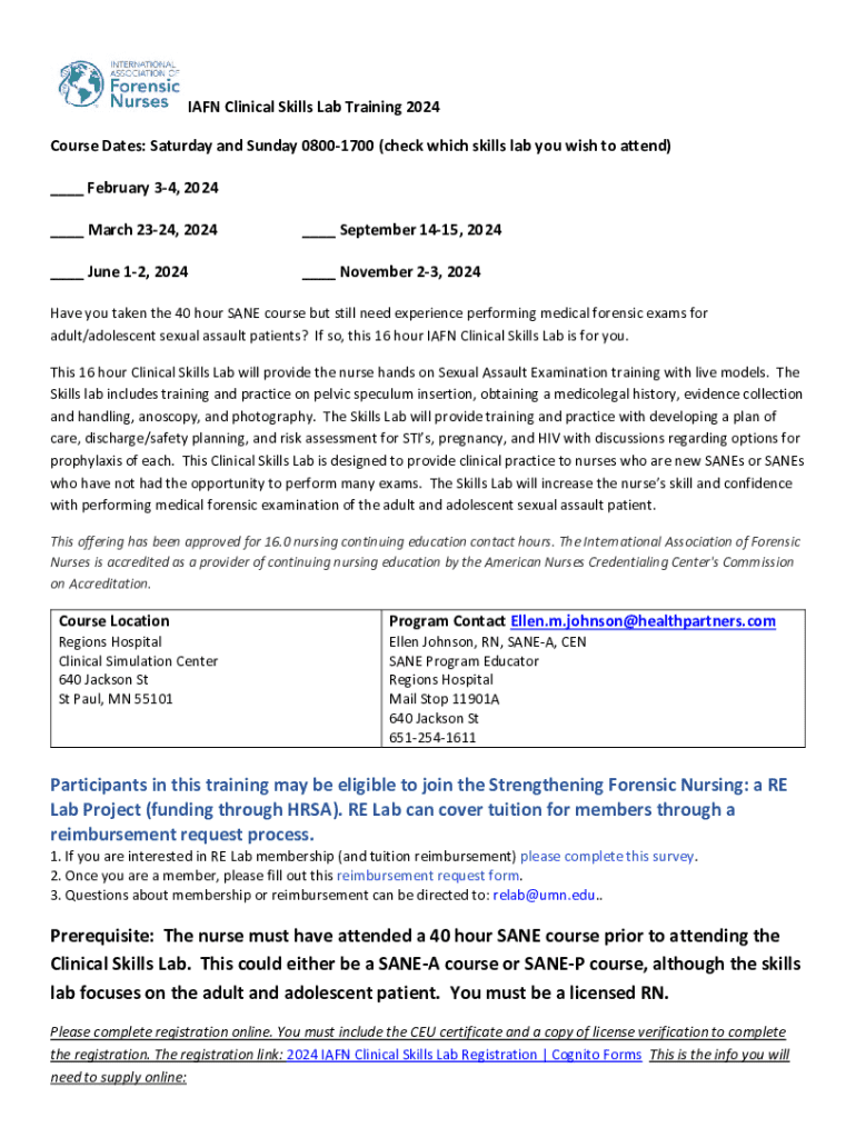 Fillable Online 2024 Clinical Skills Lab flyer and registration form (1).docx Fax Email Print ...