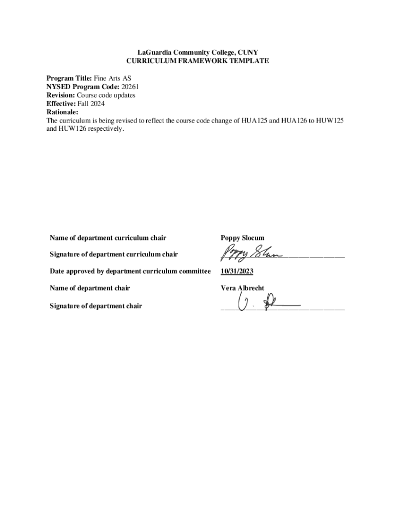 Fillable Online Curricular Framework Template Fax Email Print - pdfFiller