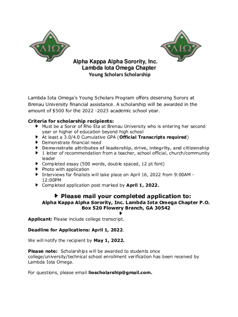 Fillable Online Alpha Kappa Alpha Sorority- Lambda Iota Omega Chapter ... Fax Email Print ...