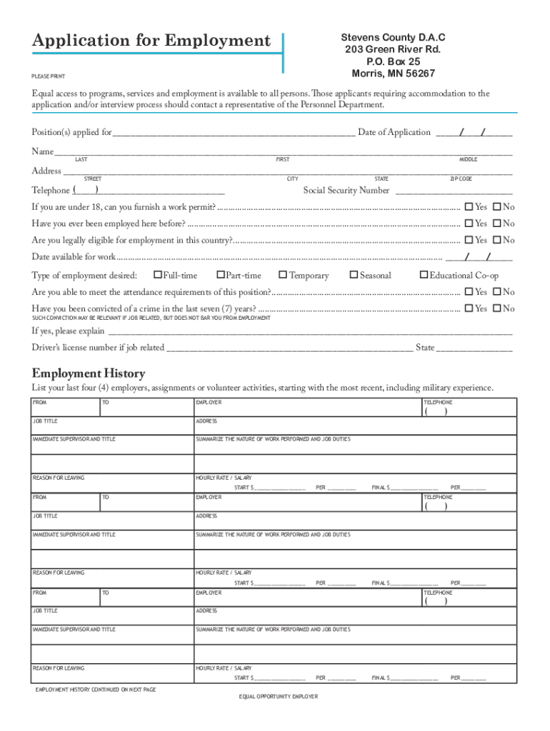 Fillable Online Stevens County Developmental Achievement CenterSCDAC Fax Email Print - pdfFiller