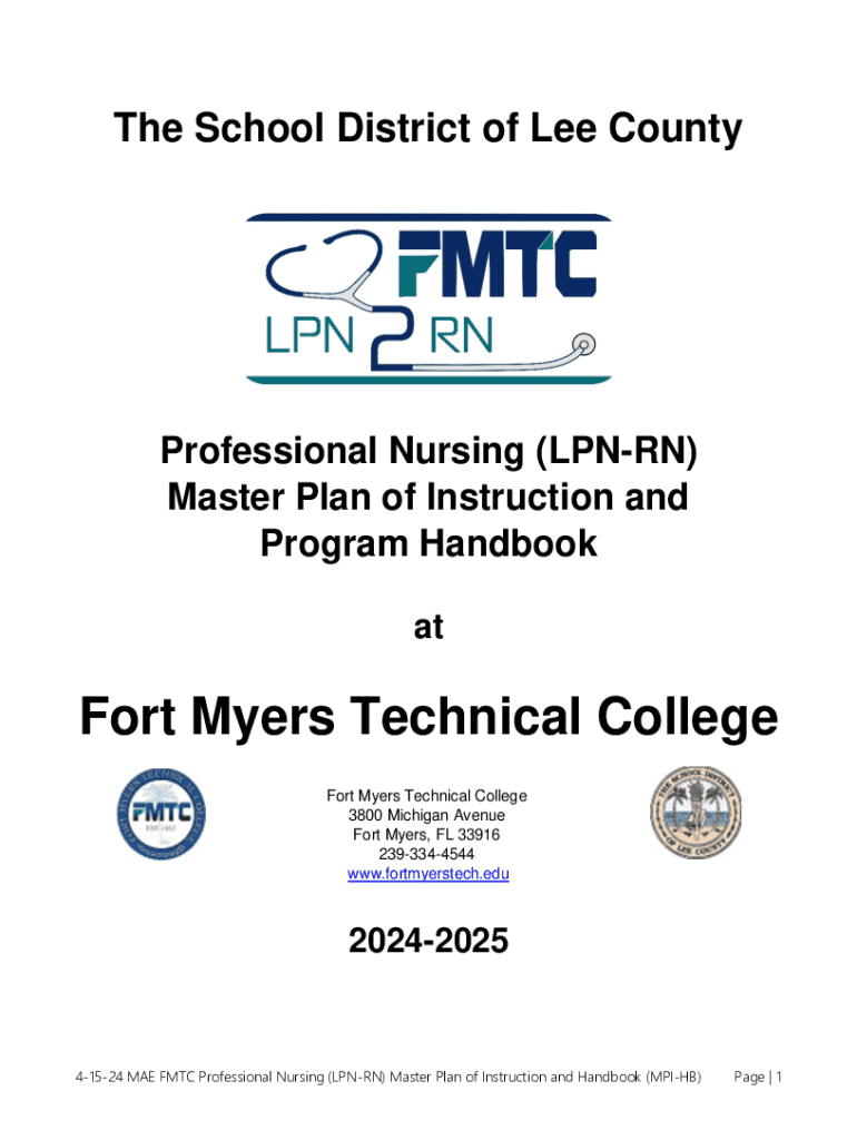 Fillable Online Professional Nursing (LPN-RN) Master Plan of Instruction ... Fax Email Print ...