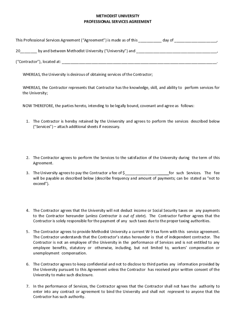 Fillable Online This Professional Services Agreement (Agreement) is made as of this day of , Fax ...