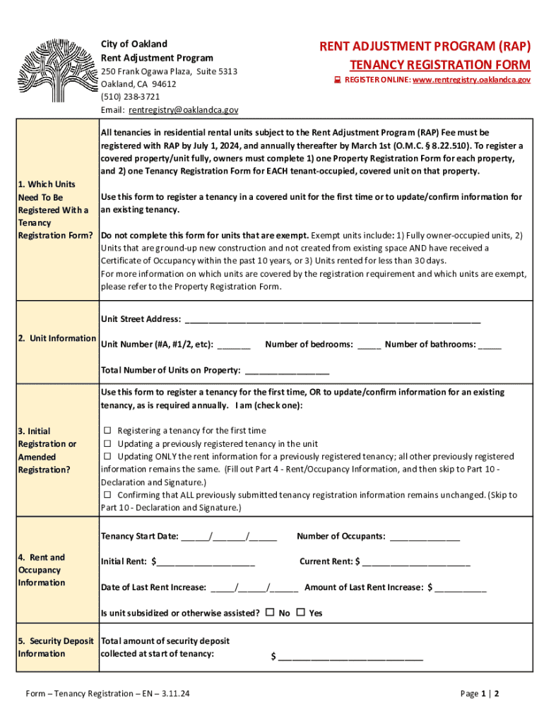 Fillable Online Do I have to register my house with the Rent Adjustment ...