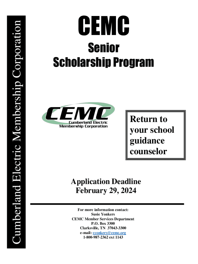 Fillable Online CEMC awards $12000 in scholarships through Senior ...