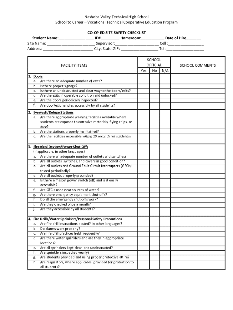 Fillable Online Career & Technical Education Safety Observation Form ...