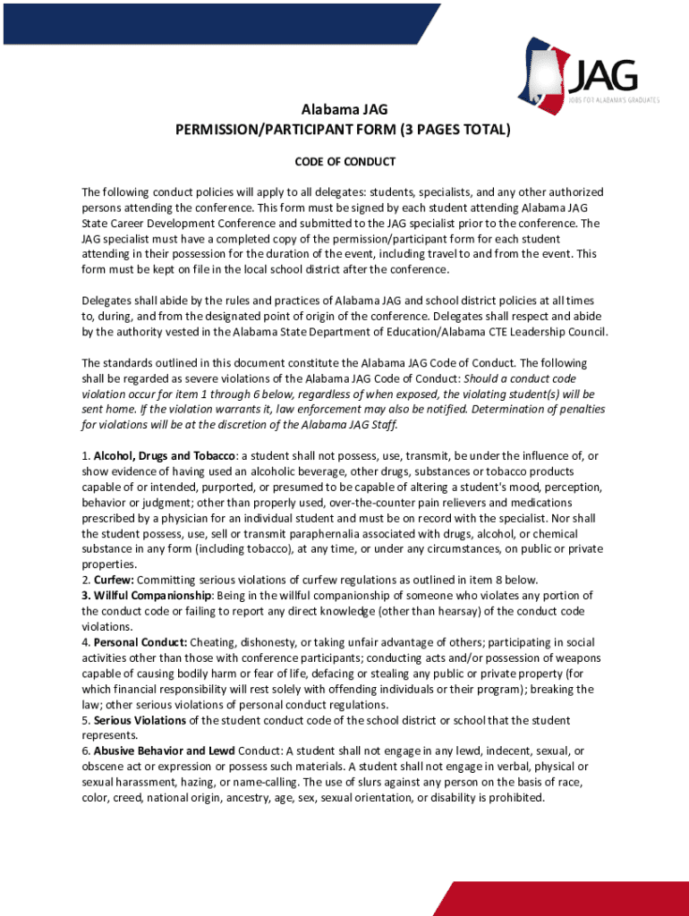 Fillable Online Alabama NCA PERMISSION/PARTICIPANT FORM (3 ... Fax Email Print - pdfFiller