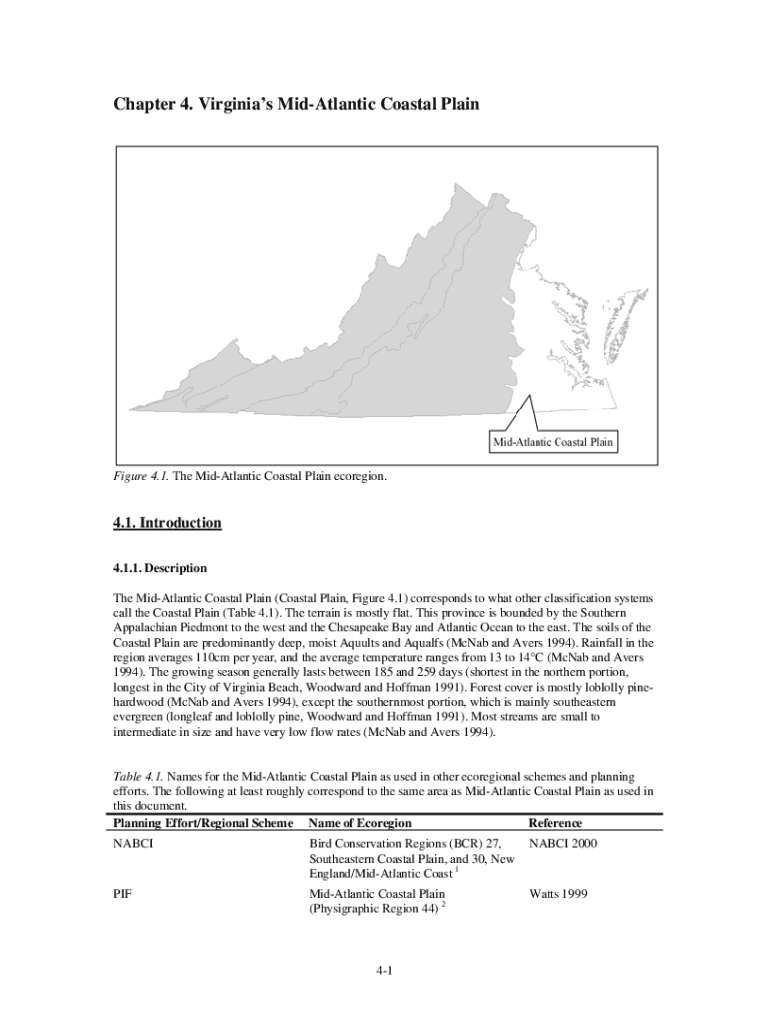 Fillable Online Chapter 4. Virginia\'s Mid-Atlantic Coastal Plain - RIS ...