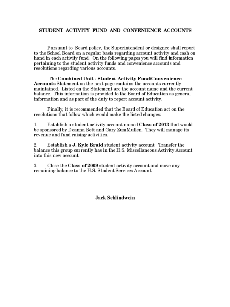 Fillable Online Student Activity Fund: Handbook of Frequently Asked ...