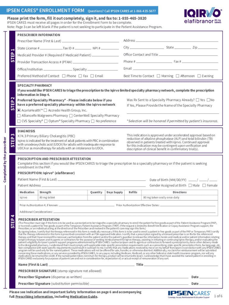 Fillable Online IPSEN CARES Healthcare Provider Enrollment Form Fax Email Print - pdfFiller
