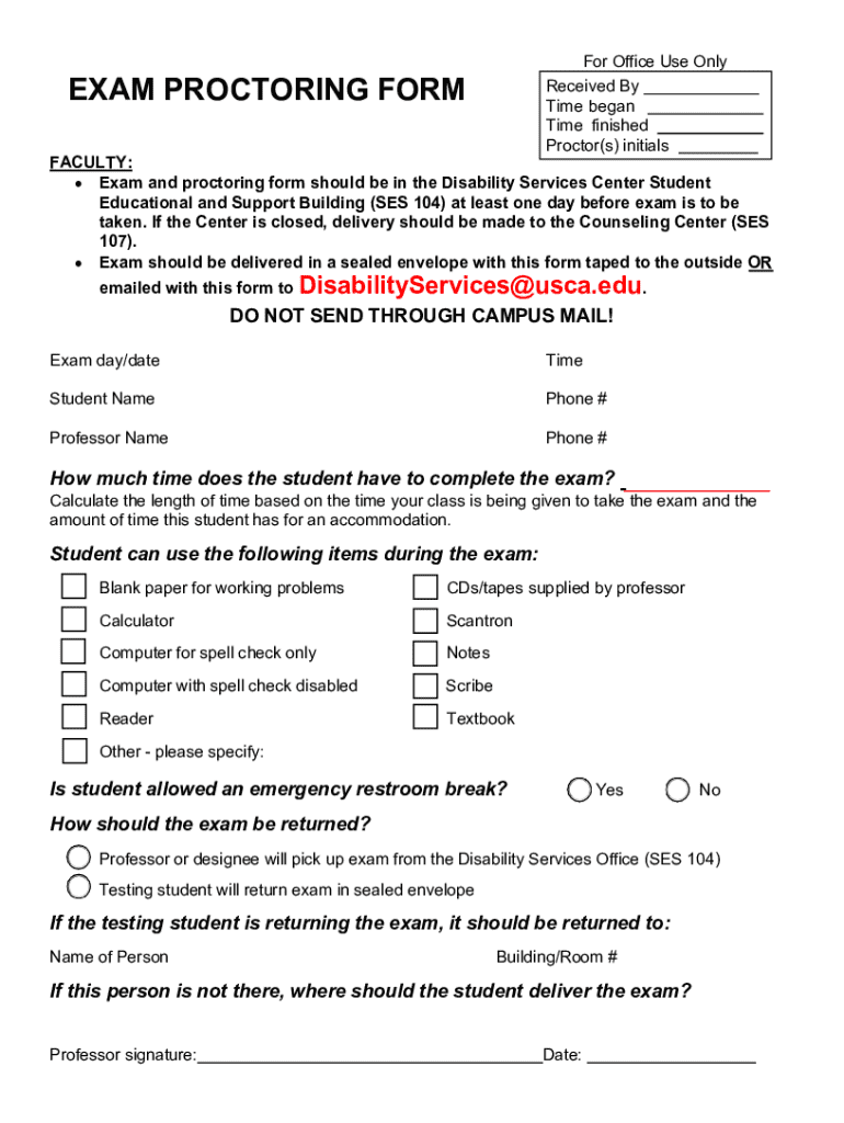 Fillable Online Proctoring with DSP - What to Expect the Day of Your Exam Fax Email Print ...