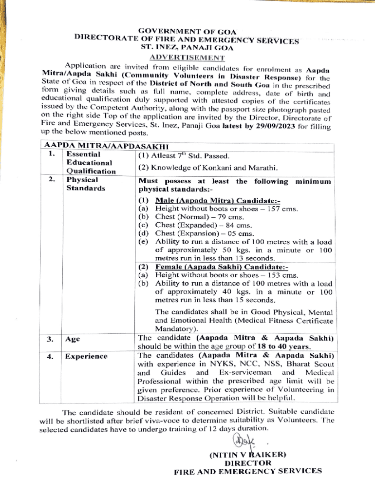 Fillable Online Aapda-Mitra-Advertisement.pdf Fax Email Print - pdfFiller