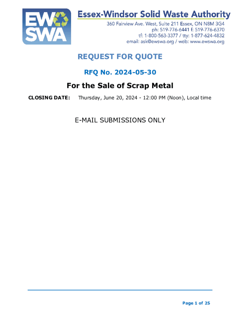 Fillable Online REQUEST FOR PROPOSAL FOR SALE OF SURPLUS ... Fax Email ...