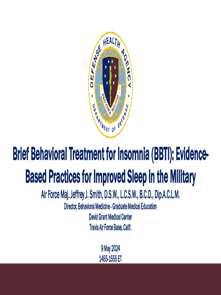 Fillable Online Clinical Management of Insomnia with Brief Behavioral ...