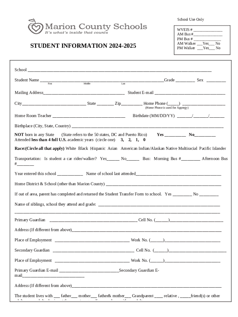 2024-2025 - Student Health & School s Booklet Doc Template | pdfFiller