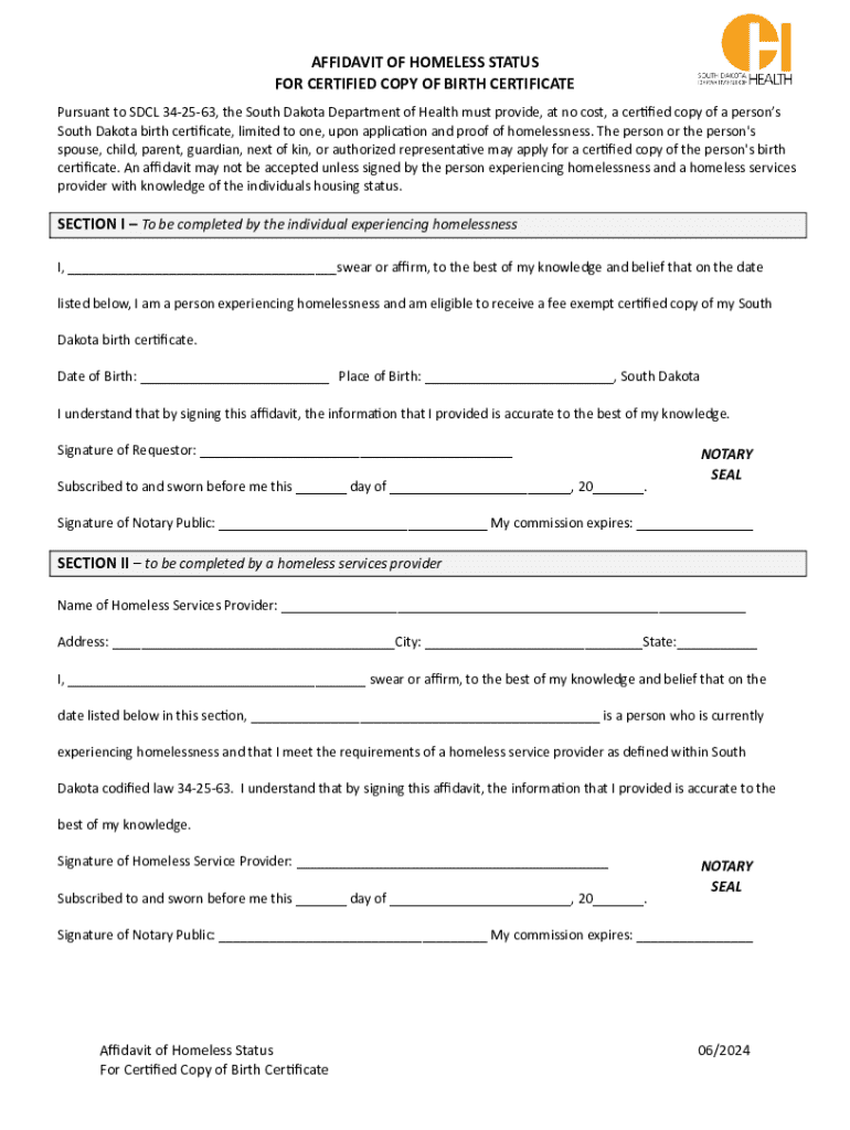 Fillable Online AFFIDAVIT OF HOMELESS STATUS FOR CERTIFIED ... Fax ...