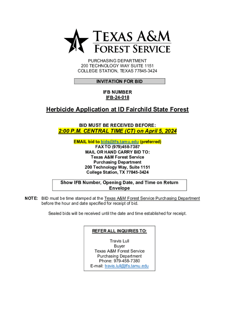 Fillable Online Herbicide Application at ID Fairchild State Forest Fax Email Print - pdfFiller