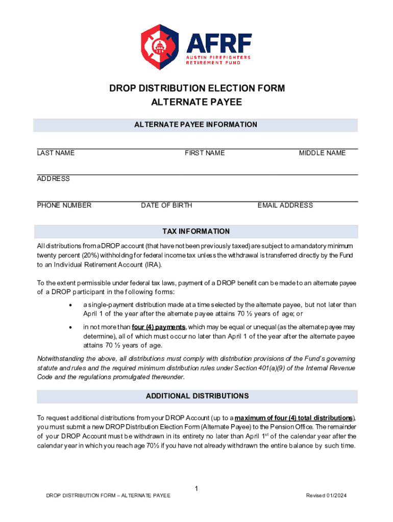 Fillable Online Alternate Payee\'s TDA Direct Rollover Form (code LE25 ...