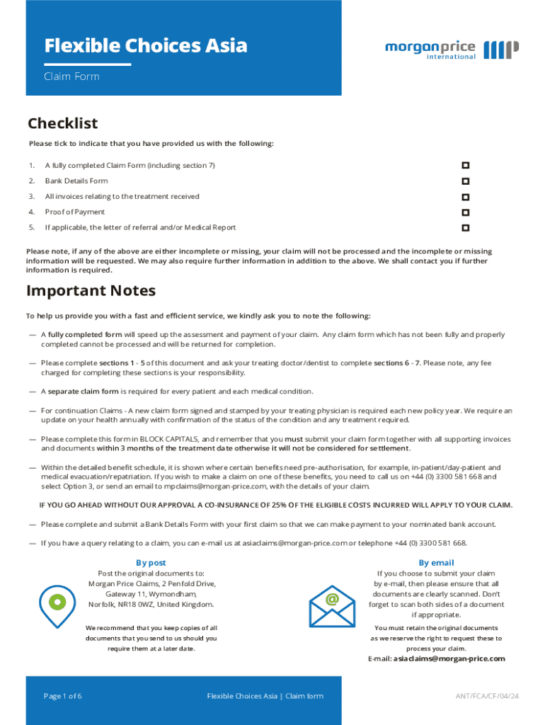 Fillable Online Flexible Choices Asia Medical International Plan - CSM ...