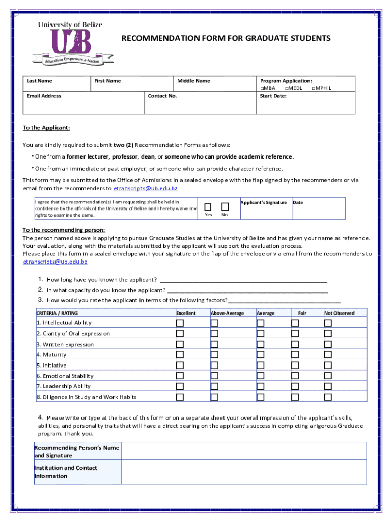 Fillable Online Applying to an MBA: asked for letters of recommendation ... Fax Email Print ...
