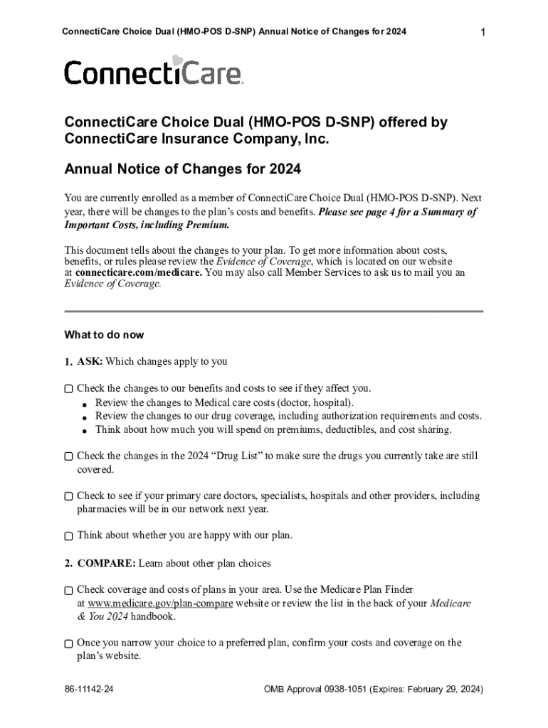 Fillable Online ConnectiCare Choice Dual ANOC. You are currently ...