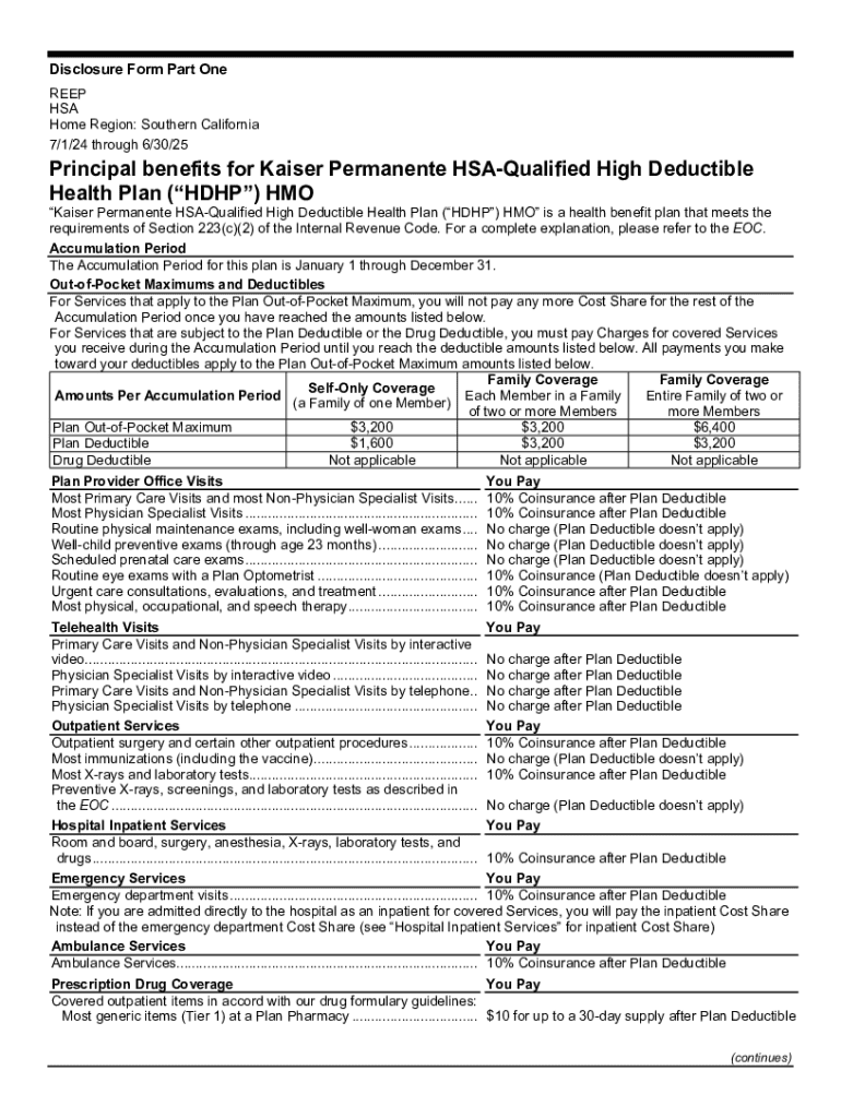 Fillable Online benefits for Kaiser Permanente HSA-Qualified High ...