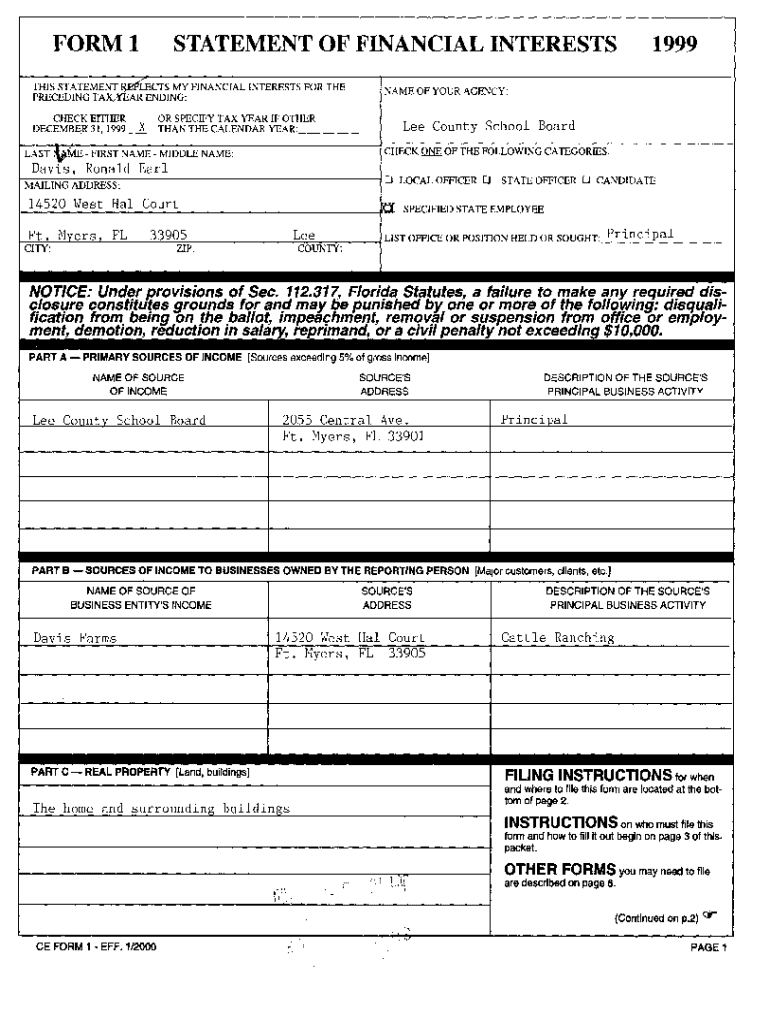 Fillable Online Statement of Financial Interest Report Fax Email Print ...