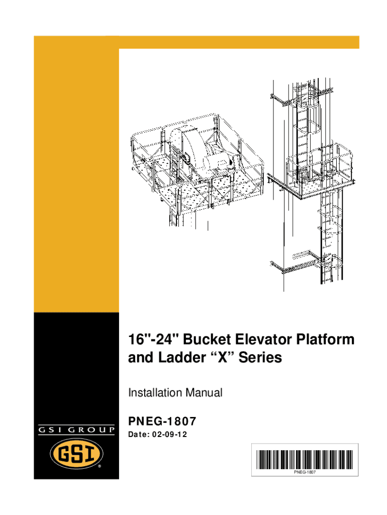 Fillable Online Pneg-1807 - 16"-24" Bucket Elevator Platform and Ladder ...