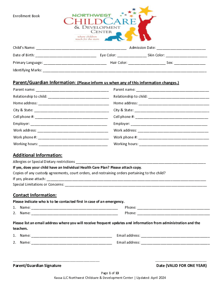 Fillable Online child\'s face sheet enrollment form Fax Email Print - pdfFiller