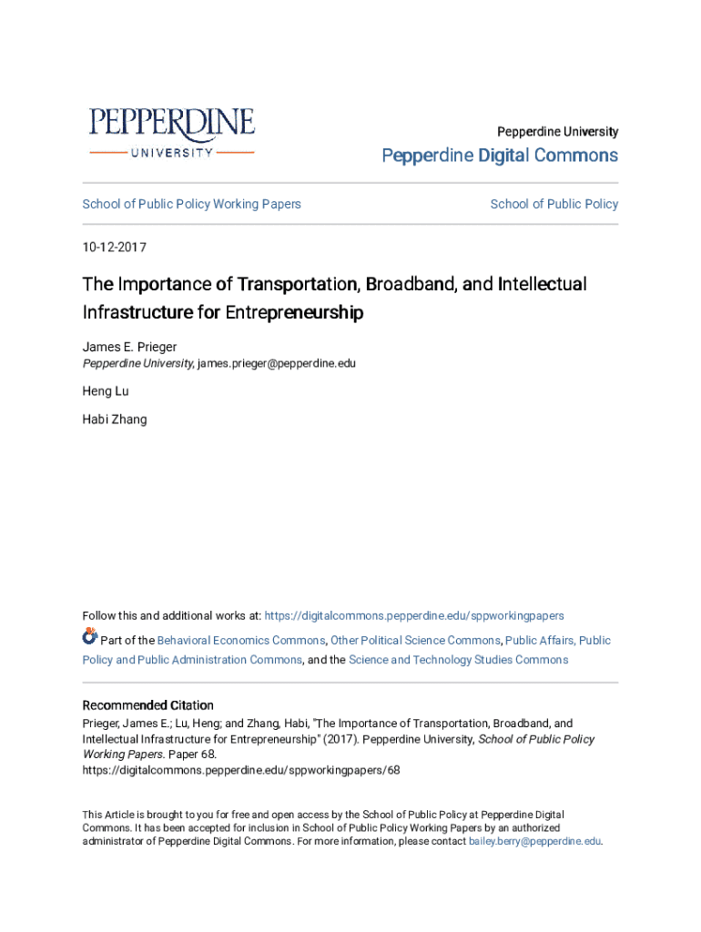 Fillable Online The Importance of Transportation, Broadband, and ...