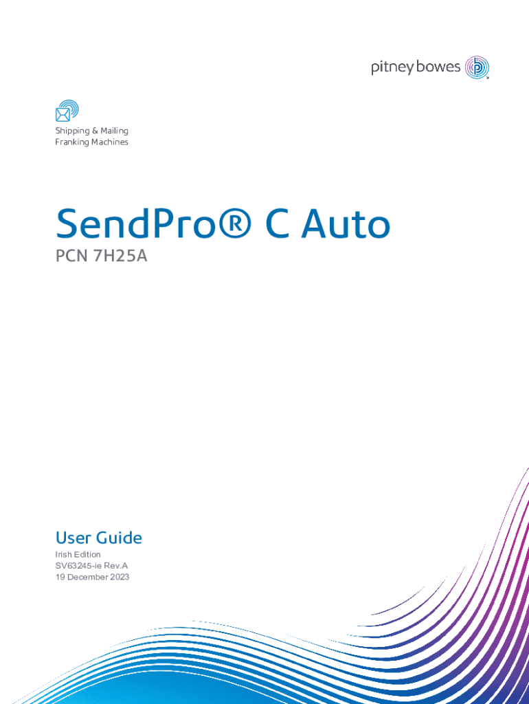 Fillable Online Parts of a postal frank on the SendPro C, SendPro C ...