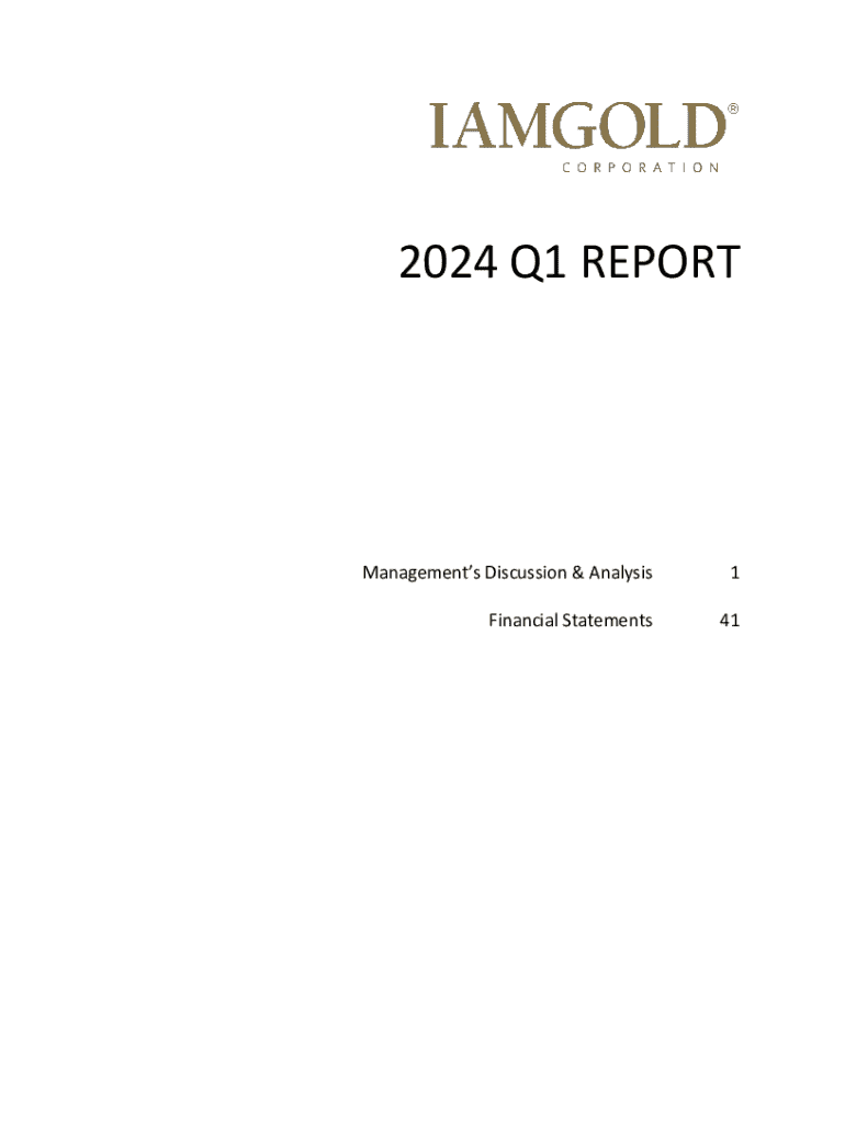 Fillable Online Elevation Gold Reports Q1 2024 Production Results and ... Fax Email Print ...