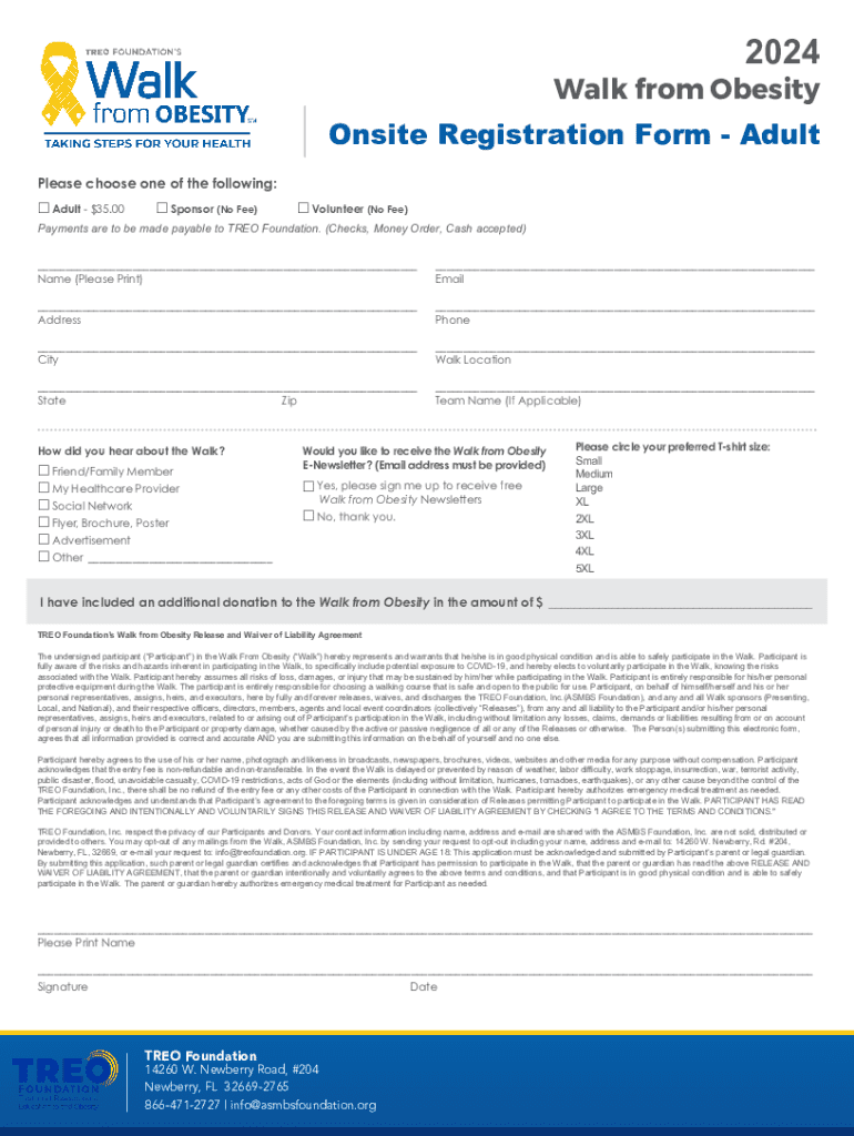Fillable Online Walk from Obesity Fax Email Print - pdfFiller