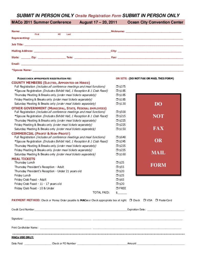 Fillable Online MACo - PRESS REGISTRATION FORM ... Fax Email Print ...