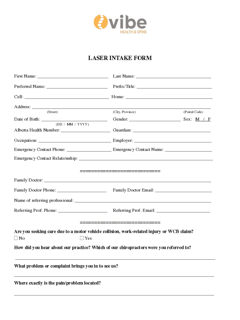 Fillable Online Case Intake Form - ADC Fax Email Print - pdfFiller