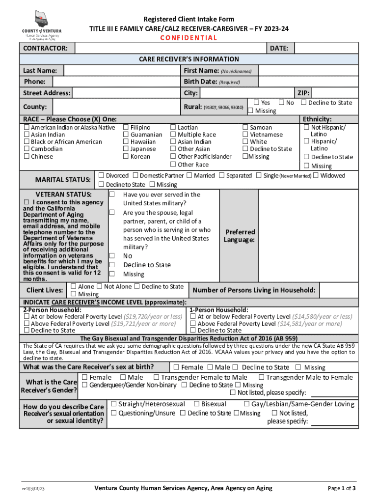 Fillable Online National Family Caregiver Support, Title III, Part E Fax Email Print - pdfFiller