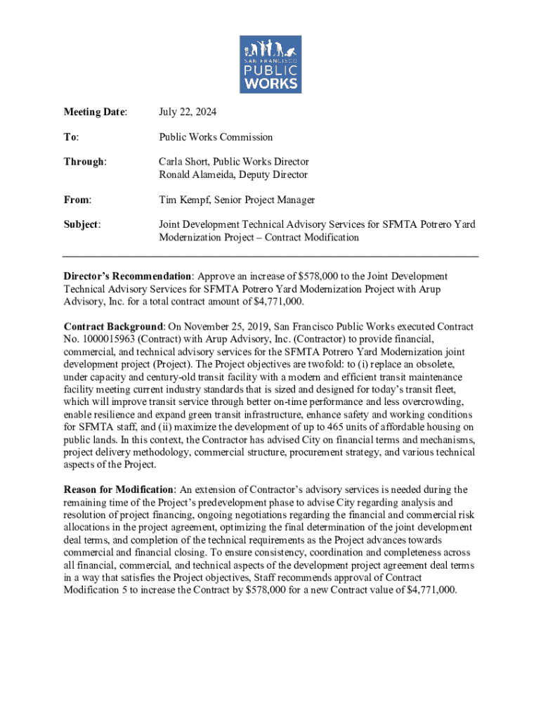 Fillable Online Carla Short, Public Works Director Ronald Alameida, City Fax Email Print - pdfFiller