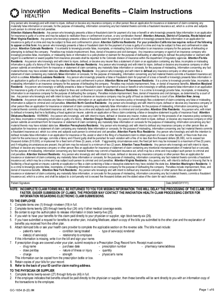 Fillable Online Innovation Health - Medical Benefits Request. Accessible - Innovation Health ...