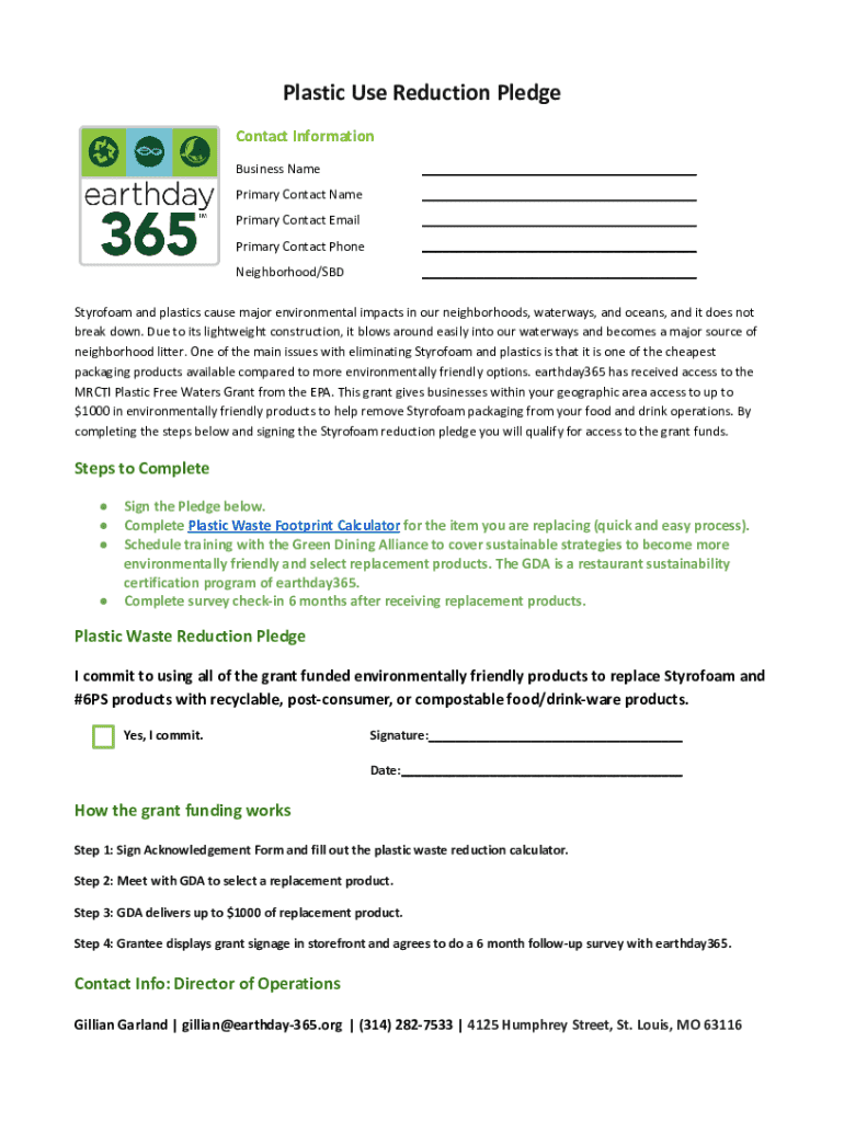 Fillable Online Health & Environmental Impacts of Single-Use Plastic ...