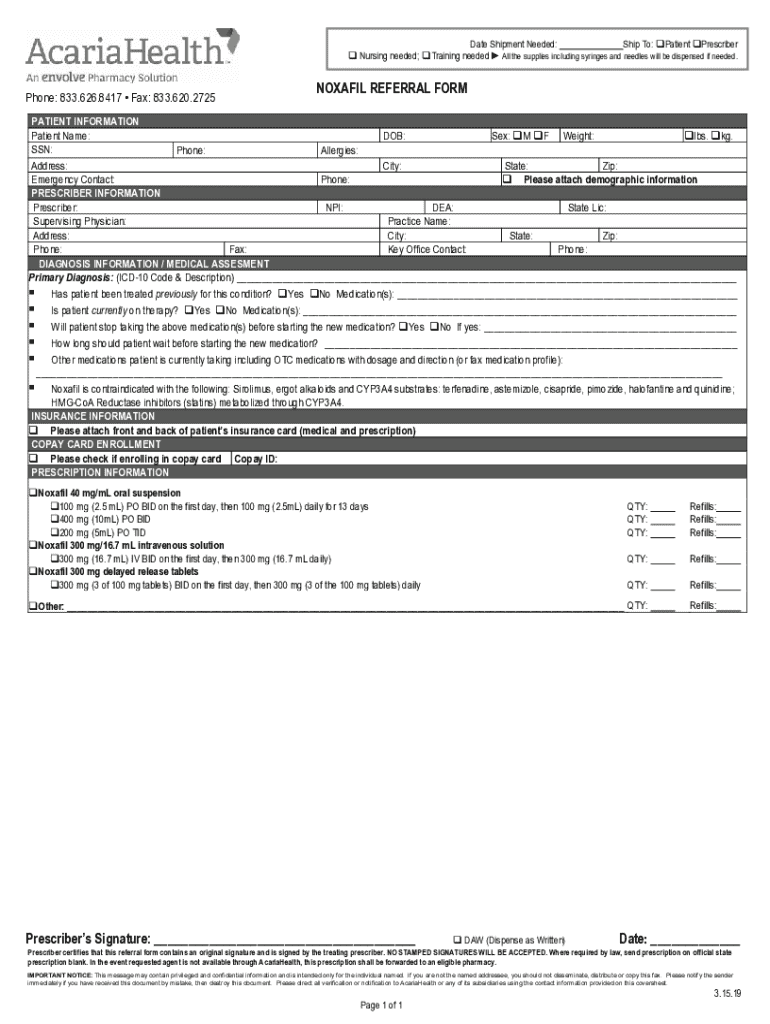 Fillable Online Acaria Health - SummaCare Referral Form. SummaCare ...