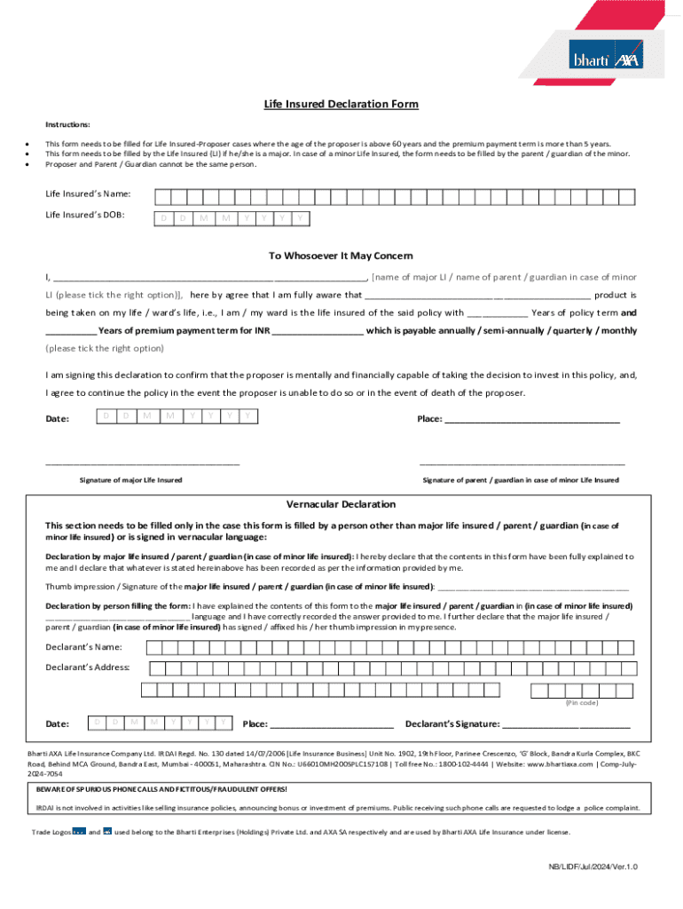 Fillable Online Proposal Form/Electronic Proposal Form For Single/Joint ...