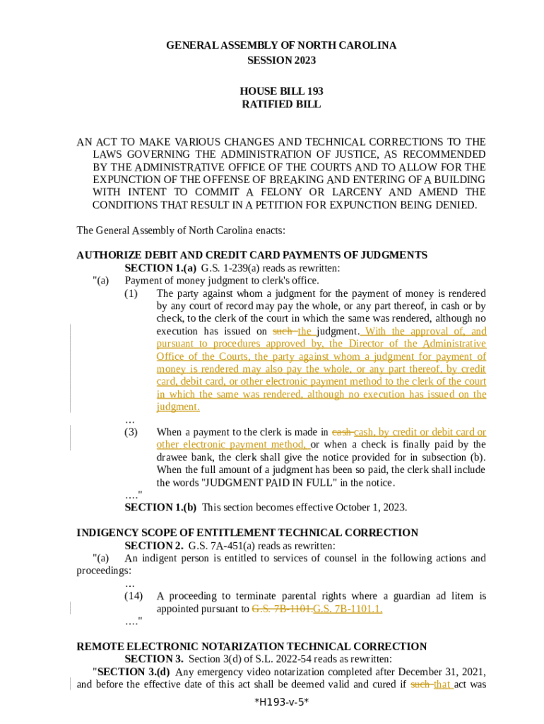 HB 193 (Ratified) Doc Template | pdfFiller