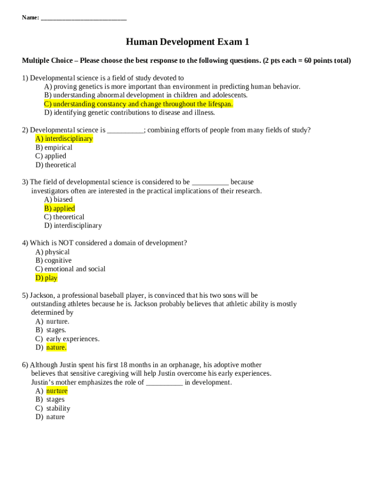 Human Growth and Development test #1 Flashcards Doc Template | pdfFiller