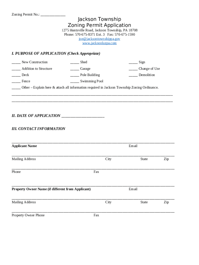 Free Jackson Twp Rental Unit Application PDF Doc Template | pdfFiller