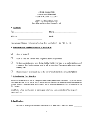 2024 Archery Deer Hunt Ination and Application Doc Template | pdfFiller