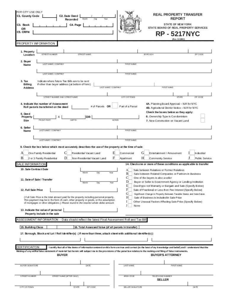 Expert Help with RP-5217 for Property Transfer in NYC Doc Template ...
