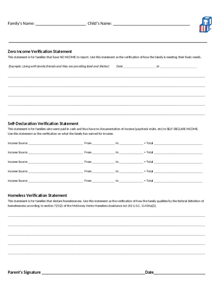 Income Eligibility Worksheet & Declaration of No Income Doc Template | pdfFiller