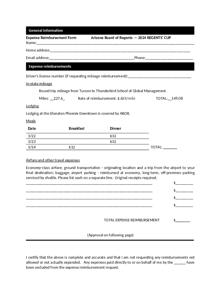 Employee Reimbursement Request - Financial Services Doc Template | pdfFiller