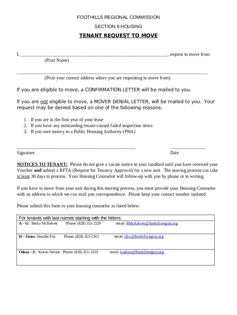 tenant request to move Doc Template | pdfFiller