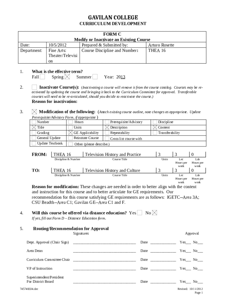 2022 - 2023 Gavilan General Education Worksheet Doc Template | pdfFiller